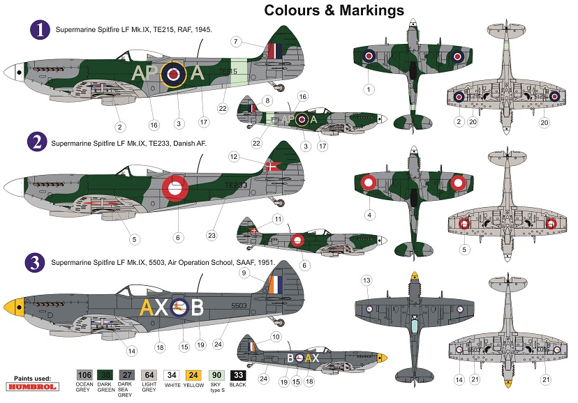 Сборная модель Spitfire HF.Mk.IX Bubble canopy