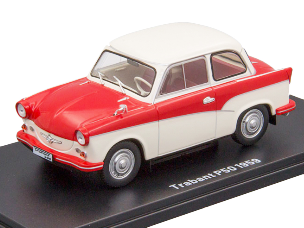 Масштабная модель Trabant P50 1959 Samochody PRL 27 белый с красным ...