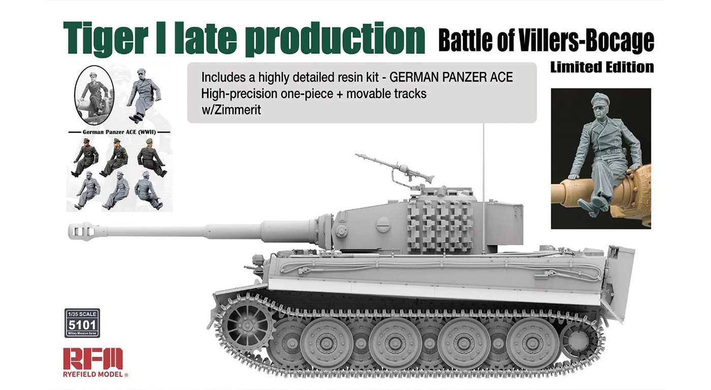 Сборная модель Tiger I Late Production (Battle Of Villers-Bocage) W ...