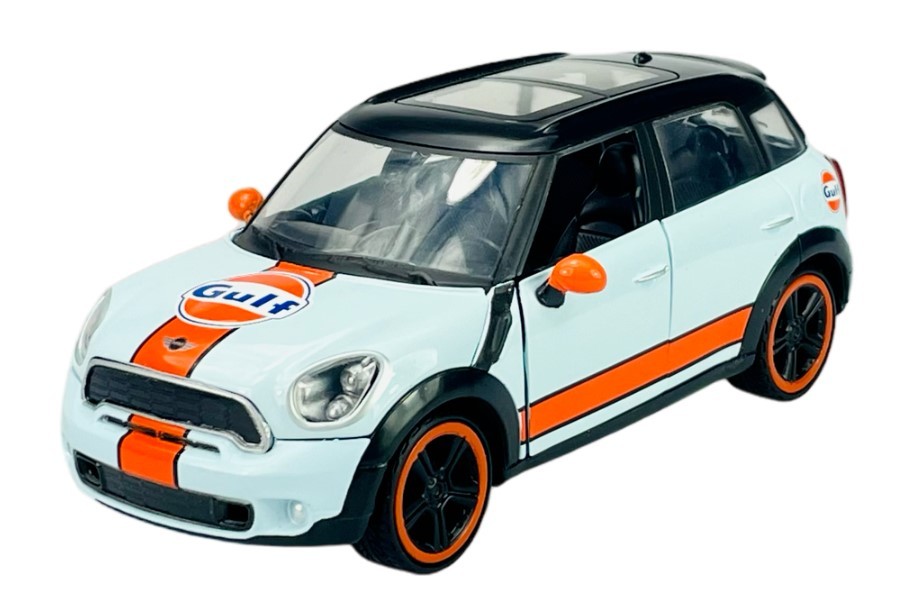 Масштабная модель Mini Cooper S Countryman Gulf 2010 голубой с оранжевым