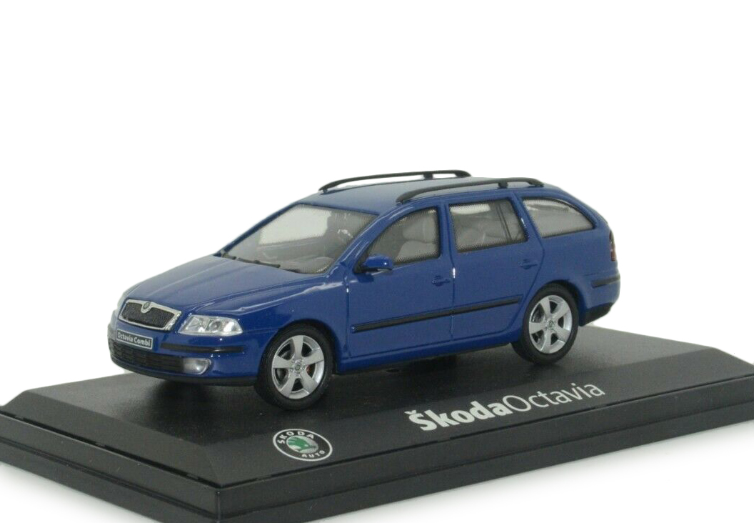 Масштабная модель Skoda Octavia Combi (2004) Deep Sea Blue Metallic ...